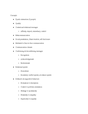 COMM Final exam study guide - COMM 101 Final Review Sheet The test will ...