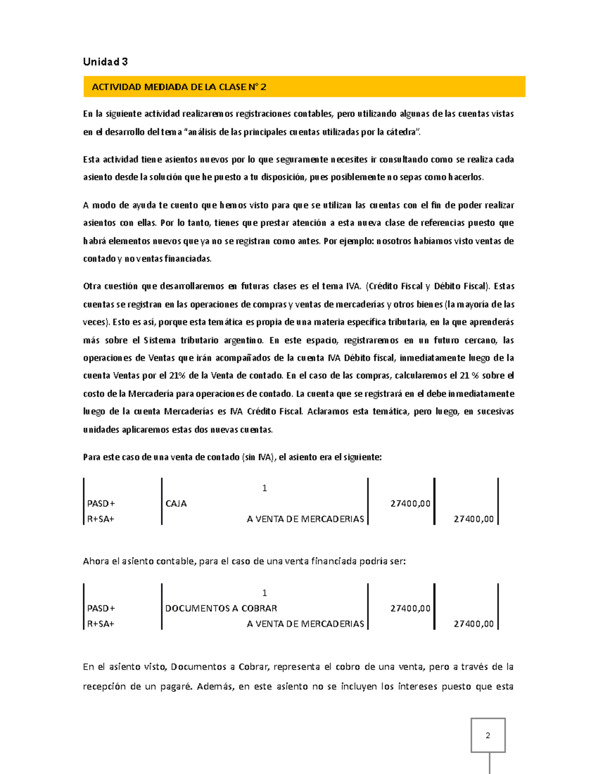 Vargas Noemi TP Unidad 3 Contabilidad - 2 Unidad 3 En la siguiente ...