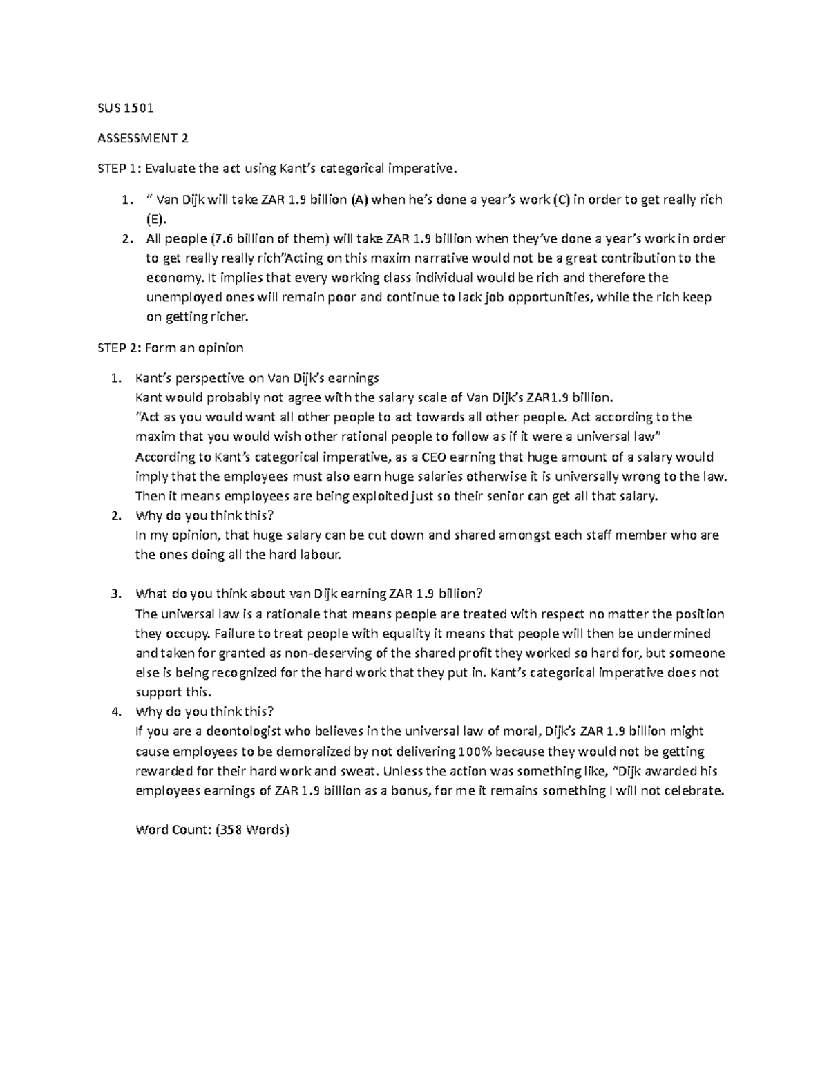 SUS 1501 Assessment 2 - INTORDUCTION TO TOURISM - SUS 1501 ASSESSMENT 2 ...
