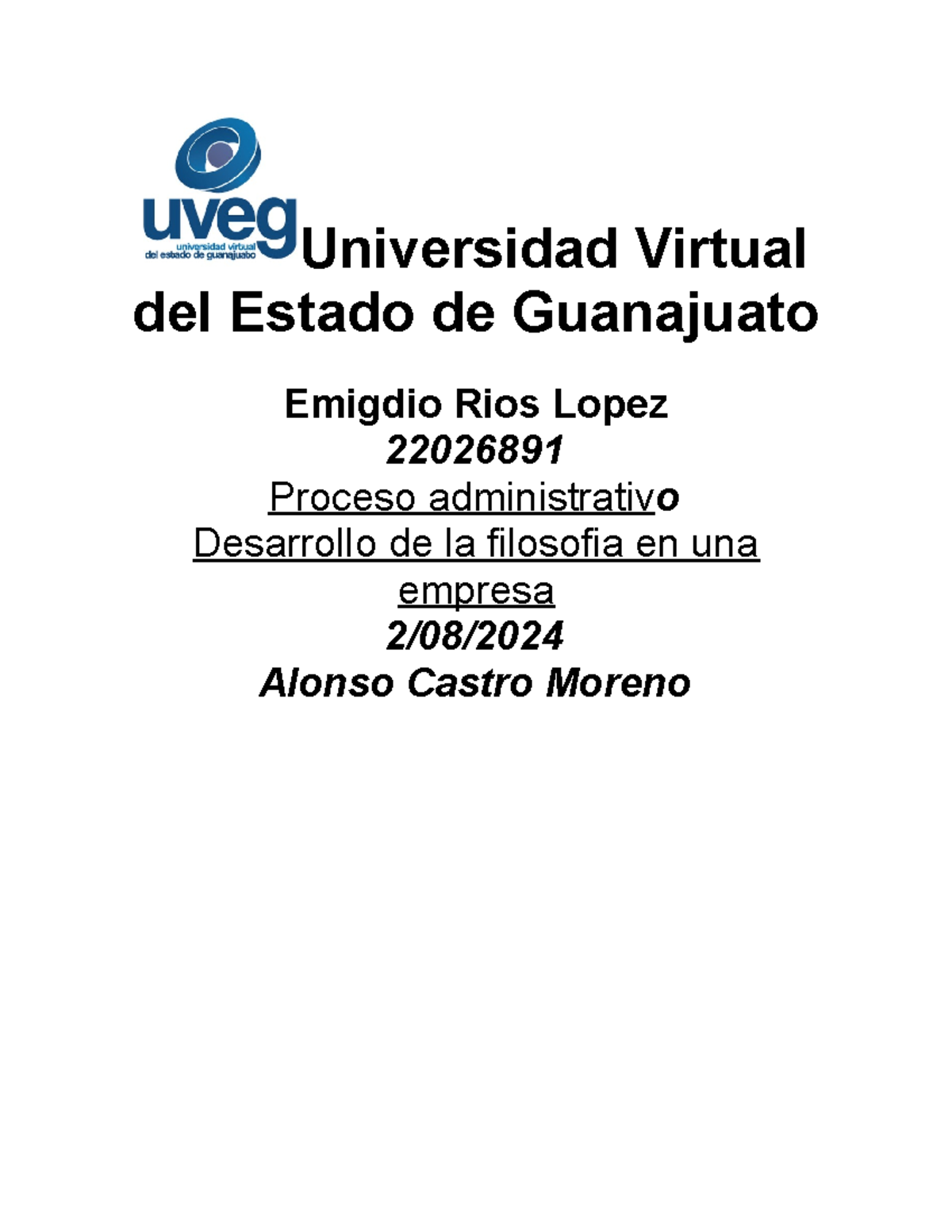trabajo administrativo - Universidad Virtual del Estado de Guanajuato ...
