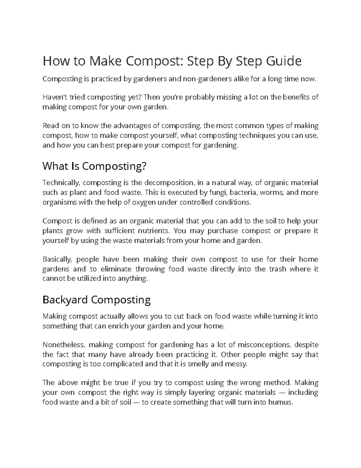 How to Make Compost Step By Step Guide - How to Make Compost: Step By ...