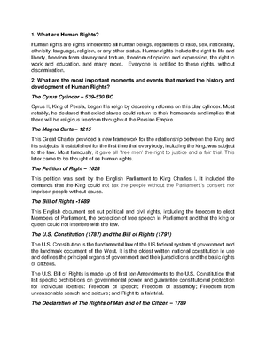 Overview of Basic Human Rights - Describe the extent to which the ...