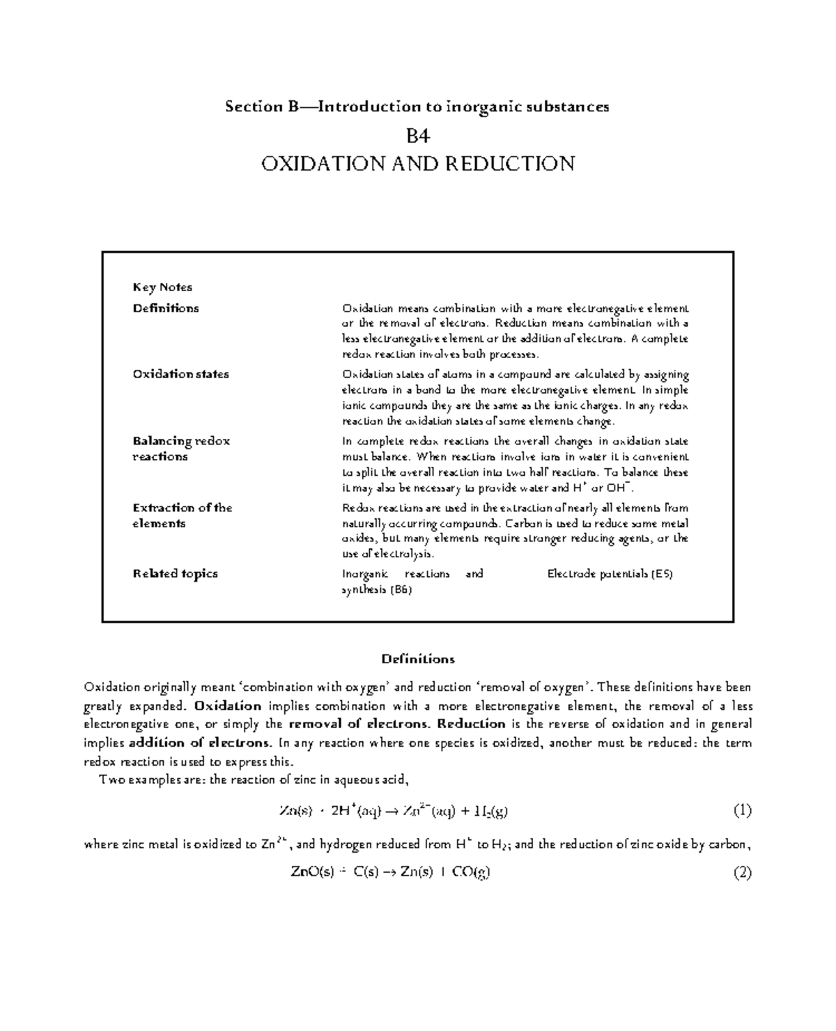 Instant Notes in organic Chemistry - B OXIDATION AND REDUCTION Key ...