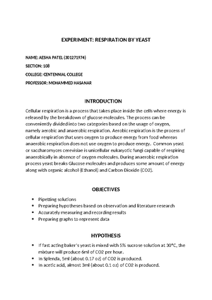 Experiment 1 - Titration of Amino Acids - Experiment Titration of Amino ...