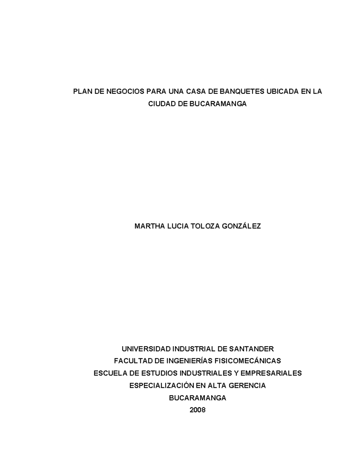 126236 - Apuntes - PLAN DE NEGOCIOS PARA UNA CASA DE BANQUETES UBICADA ...