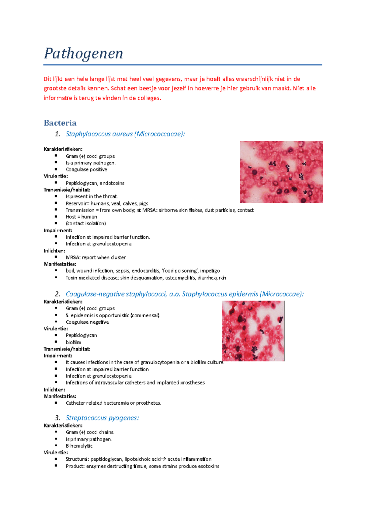 Pathogenen v2 - College-aantekeningen Door het blok - Pathogenen Dit ...