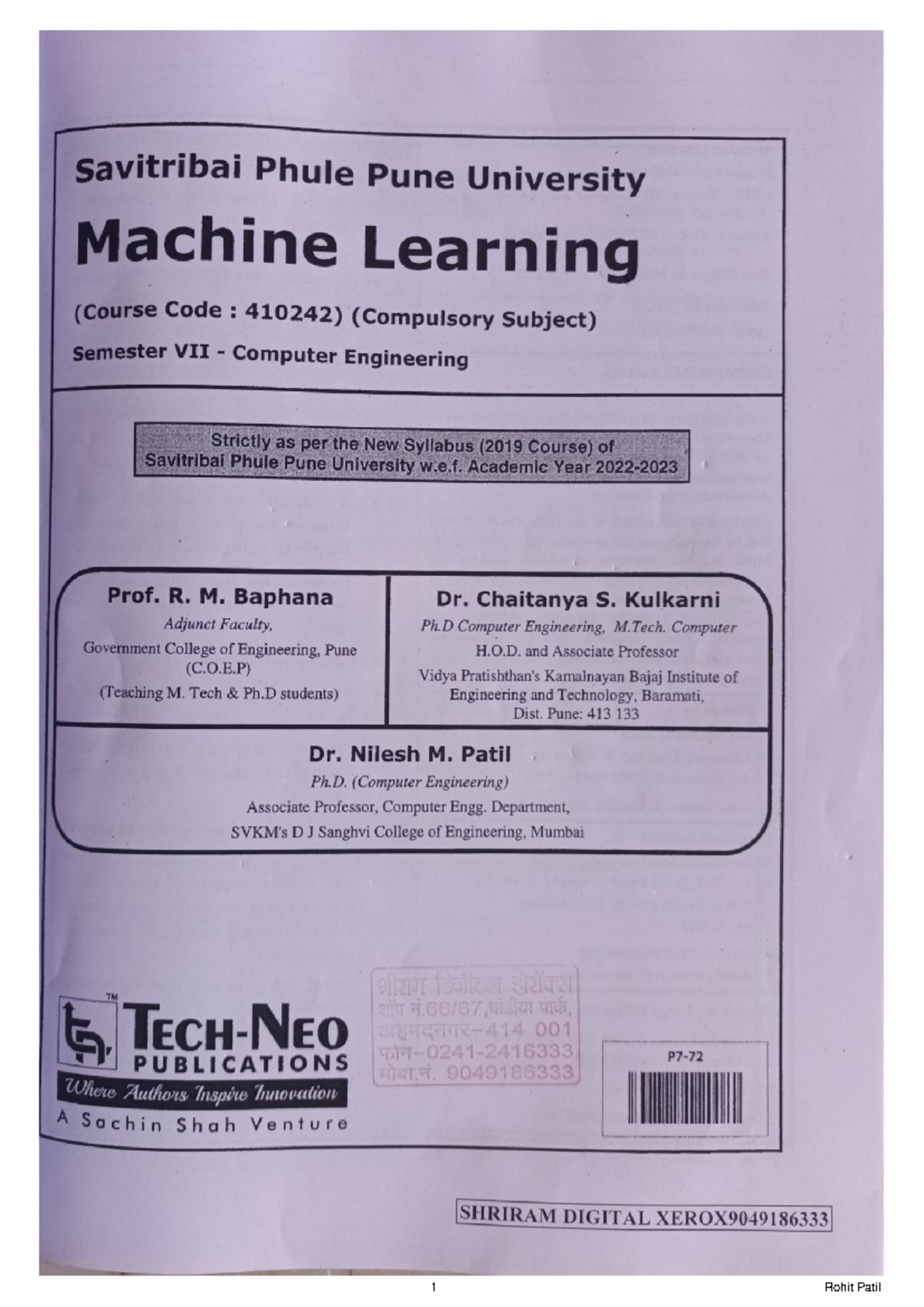 Machine Learning 2019 (Tech Neo) - machine learning - Studocu