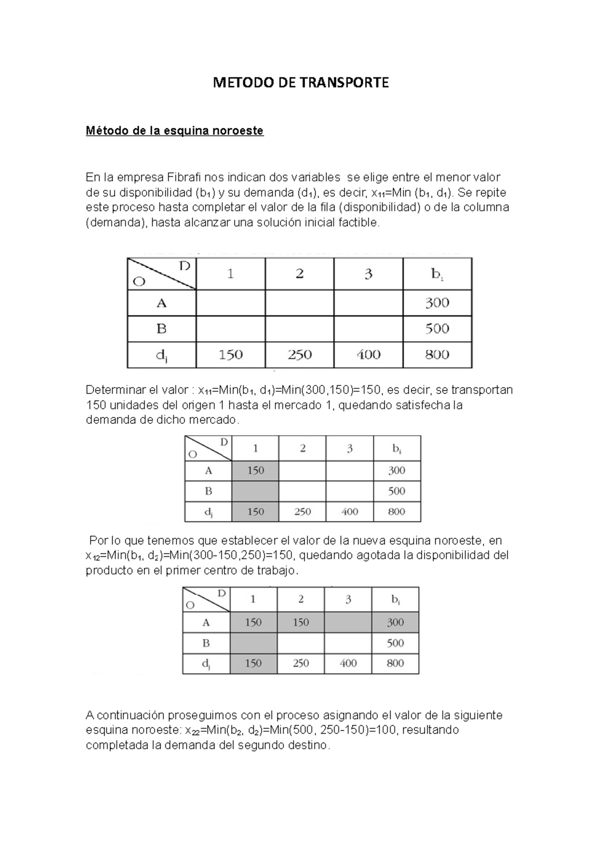 Metodo DE Transporte - **** - Métodos y técnicas de investigación ...