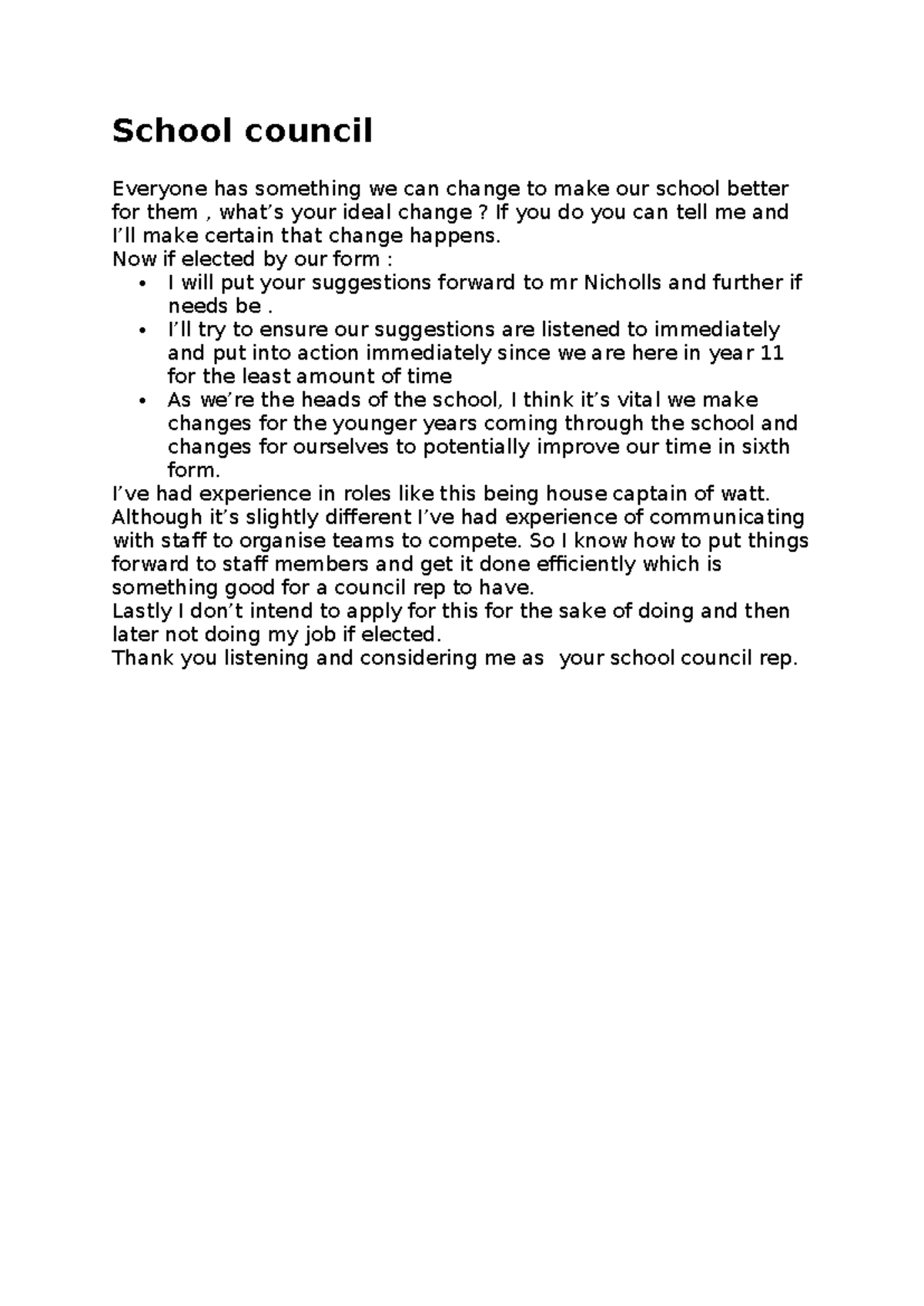 School council - DONT USE RANDOM DOCUMENT TO ACCESS PREMIUM - School ...