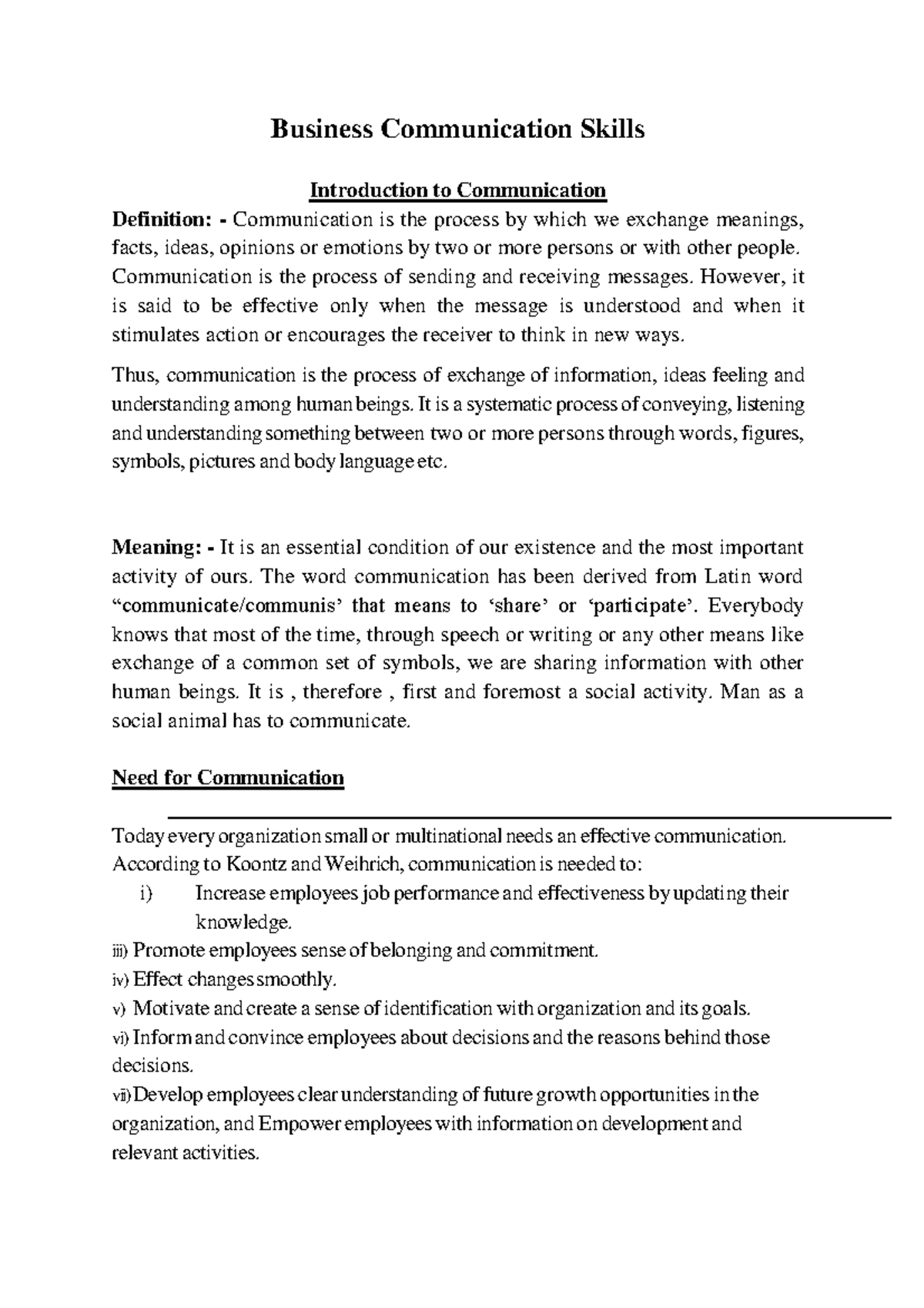 Intro to Communication - Business Communication Skills Introduction to ...