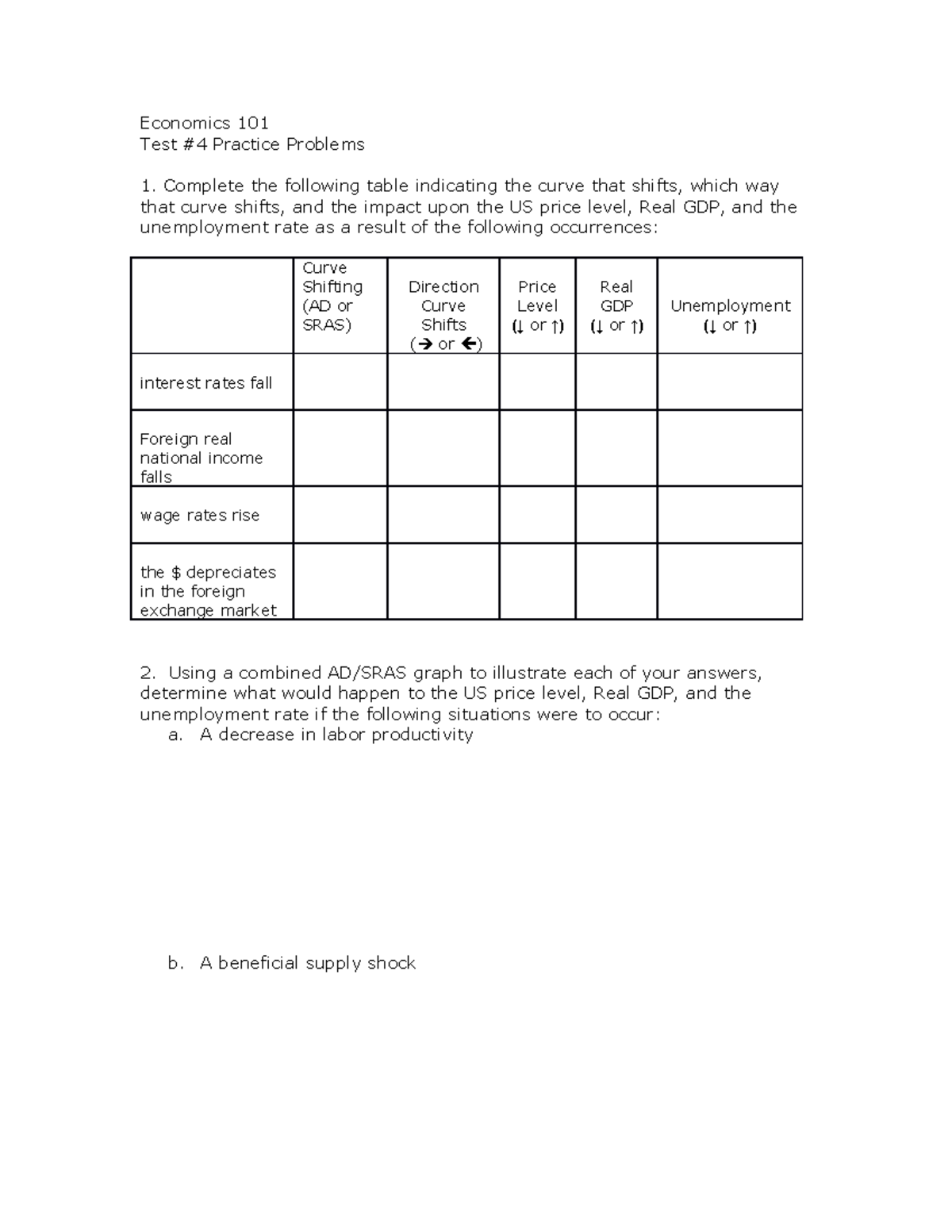 Test 4 And Answer Key Economics 101 Test 4 Practice Problems 1 test-4-and-answer-key-economics-101-test-4-practice-problems-1