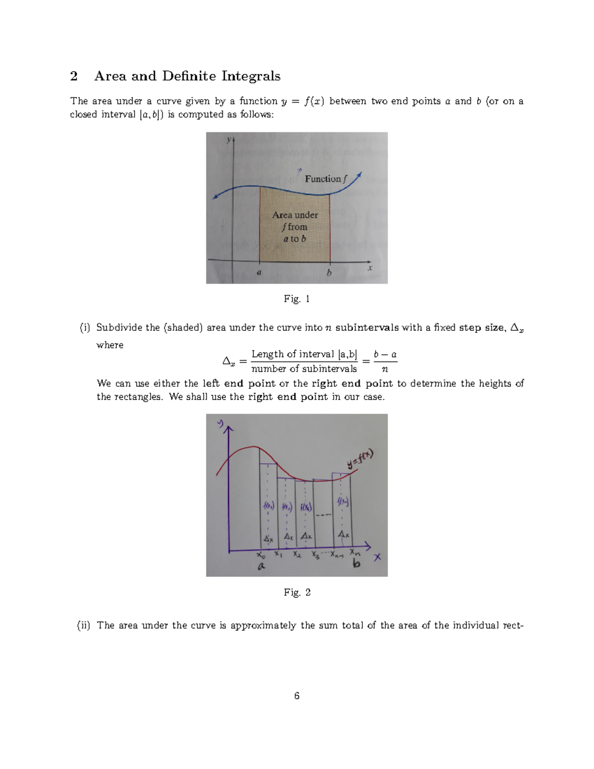 Topic 2 Area and Definite Integral - 2 Area and Definite Integrals The ...