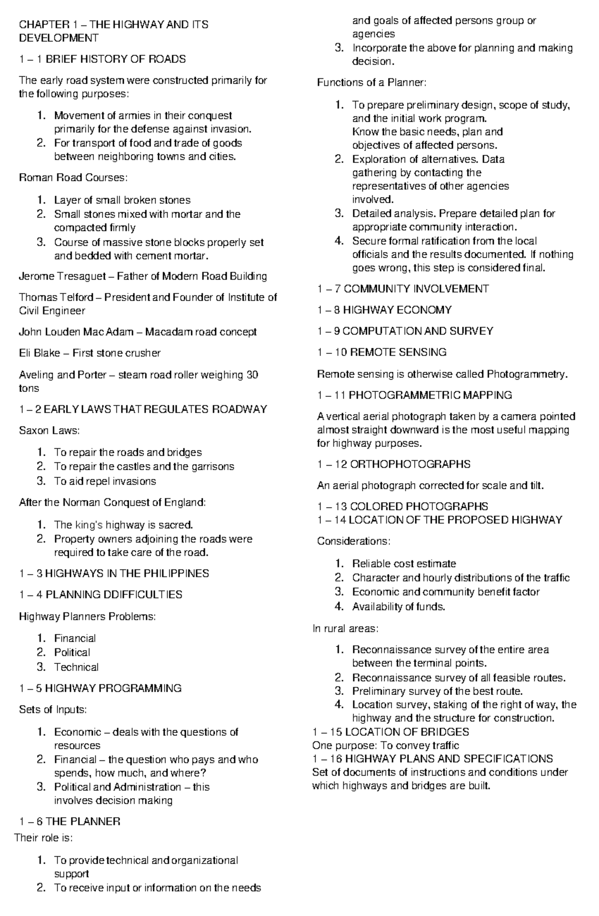 Highway and Railroad Engineering Chapter 1 - CHAPTER 1 – THE HIGHWAY ...