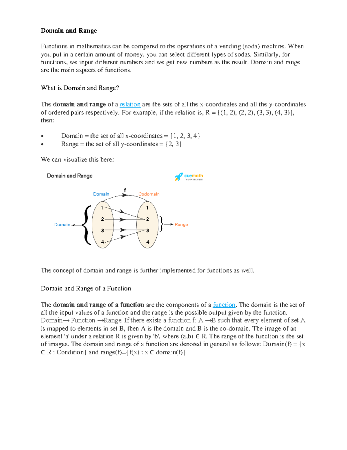 4. Domain and Range - Notes for Mathematical methods for computer ...