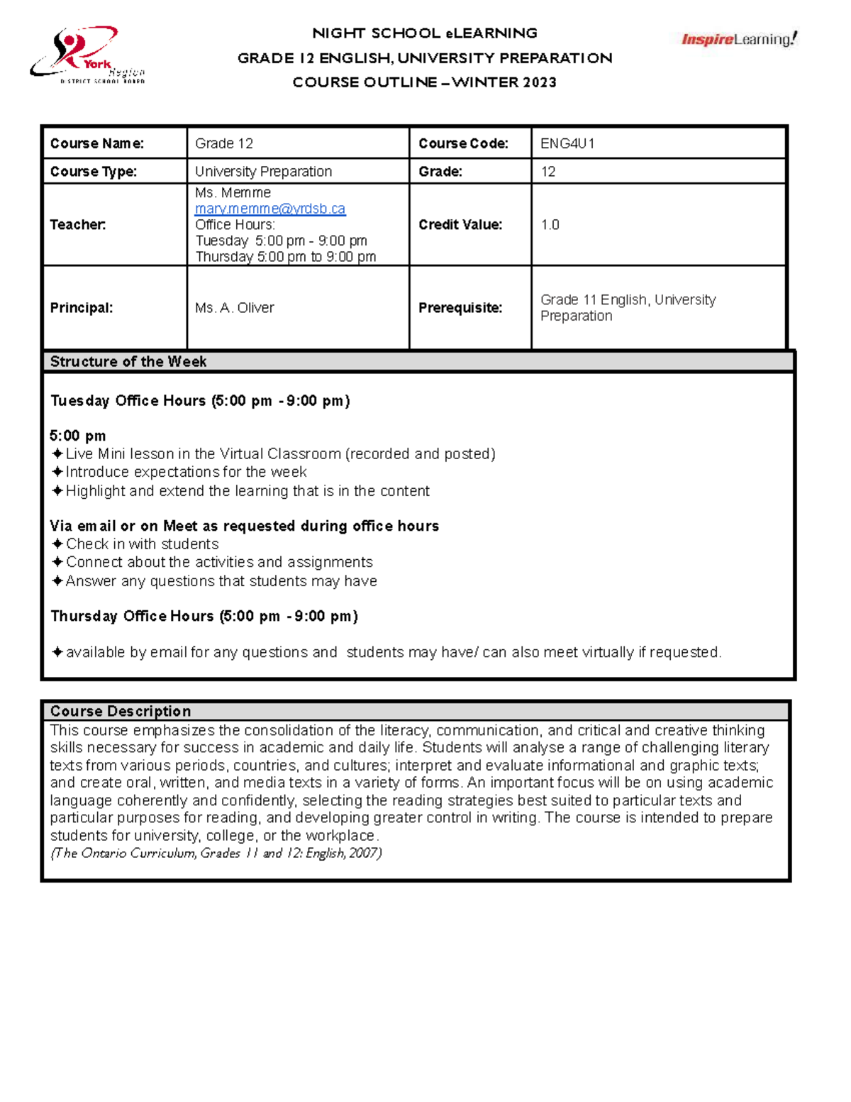 ENG4U Elearning Course Outline Winter 2023.docx - NIGHT SCHOOL ...