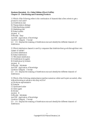 Ebert be13 tb 07 - ch 7 - Business Essentials, 13e, Global Edition (Ebert/Griffin) Chapter 7 ...