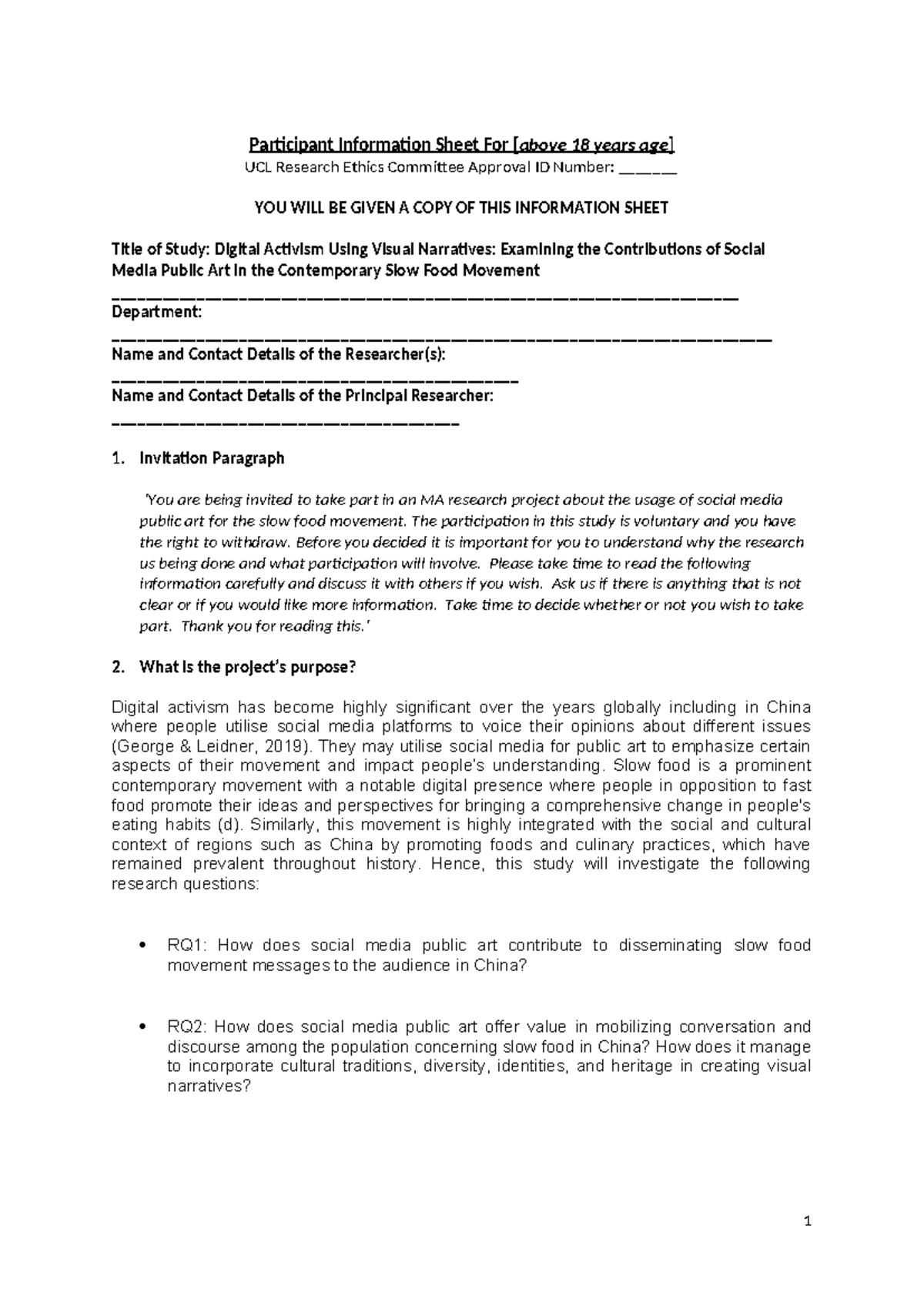 Template participant information sheet v5 - Participant Information ...