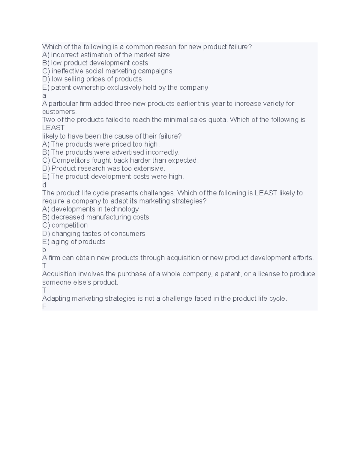 Marketing quiz 9 - Quiz - Which of the following is a common reason for ...