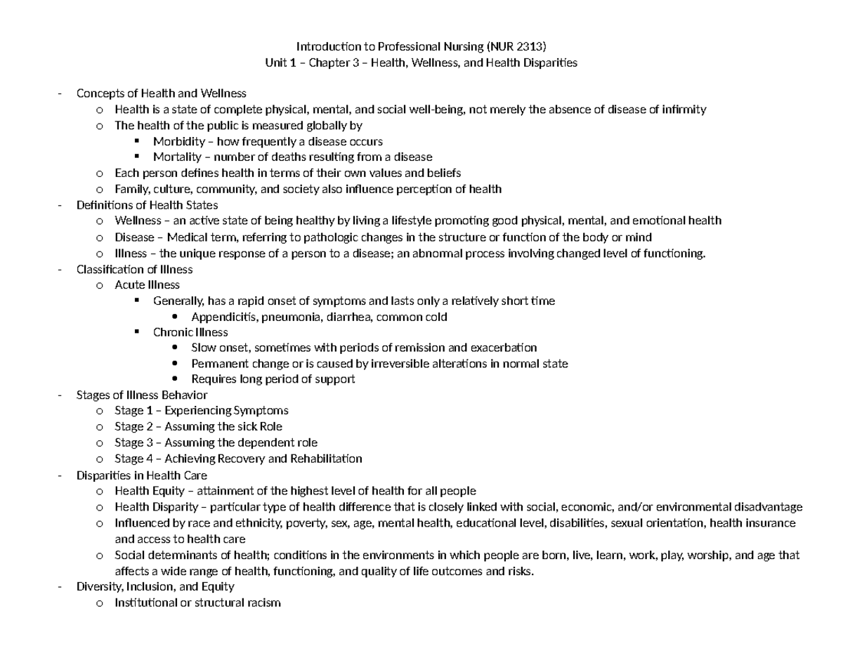 U1 C3 Notes - Summary Lippincott Coursepoint for Taylor's Fundamentals ...