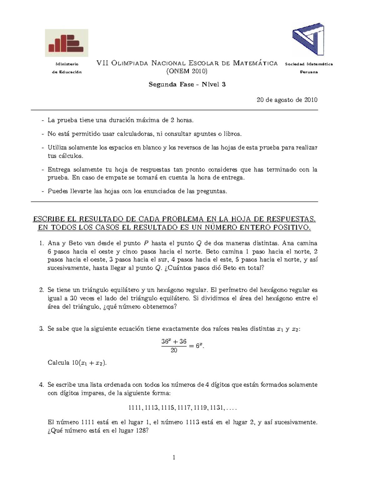 2010 f2n3 - practica - Ministerio VII Olimpiada Nacional Escolar de ...