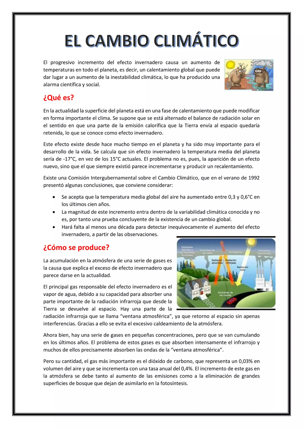 Cambio Climatico Concepto - EL CAMBIO CLIMÁTICO El progresivo ...