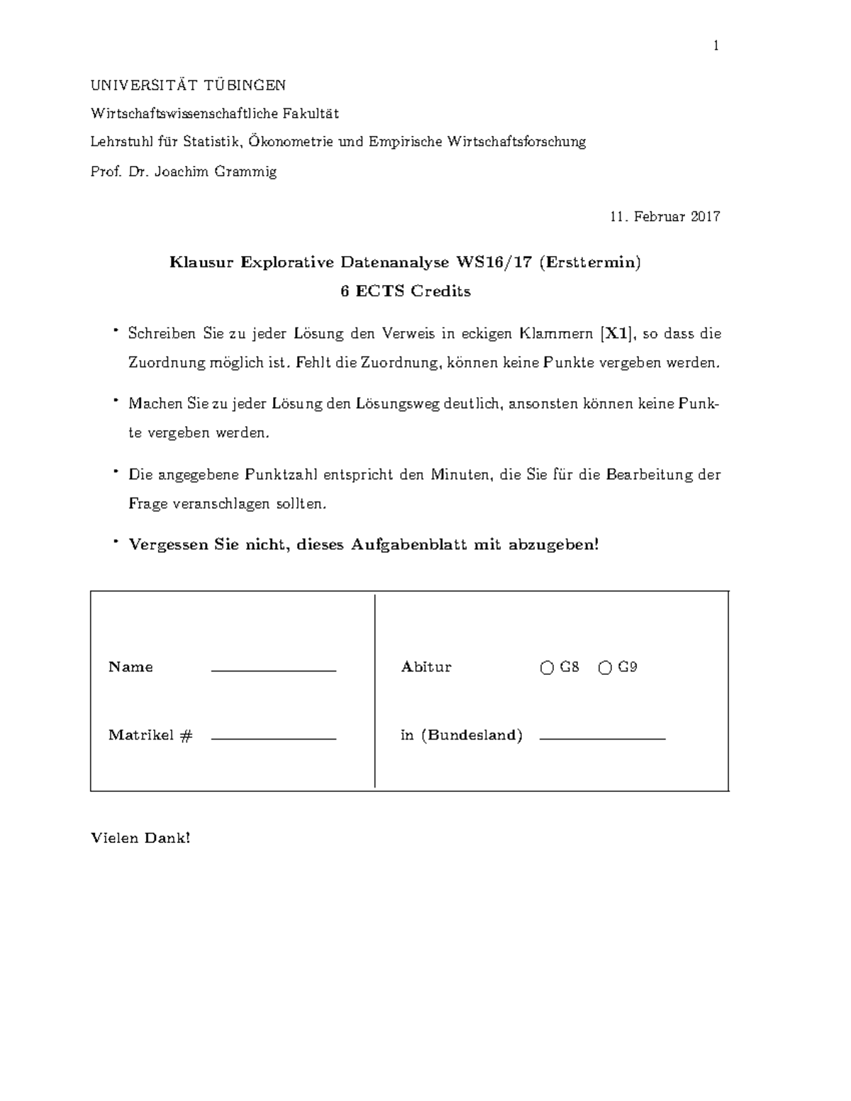 WS 16-17 HT - Dies sind Altklausuren aus EDA der letzten Jahre bei Prof ...