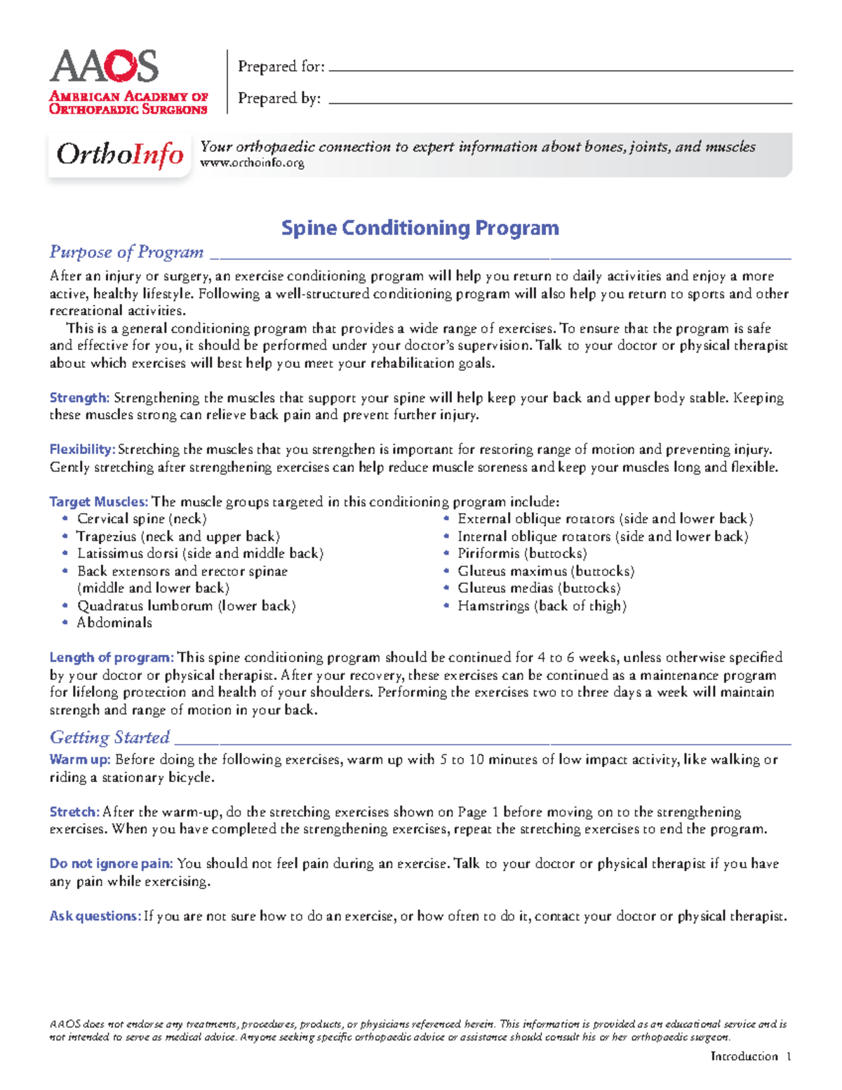Rehab Spine 5 - its my newm homework - Prepared for: Prepared by ...