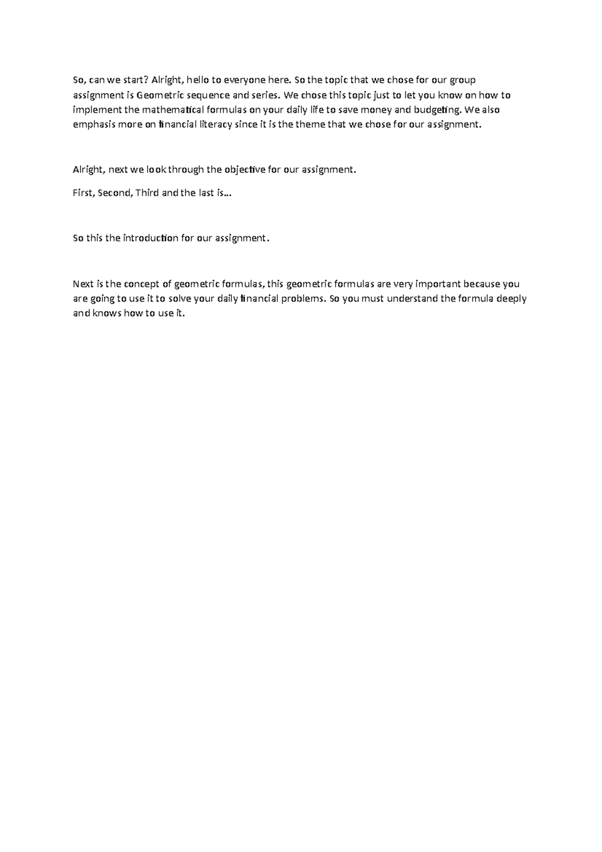 Math script - This is just math sample notes - So, can we start ...