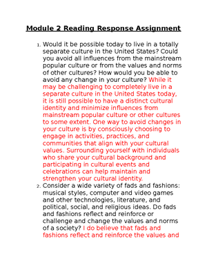 Module 5 Reading Response Assignment - Module 5 Reading Response ...