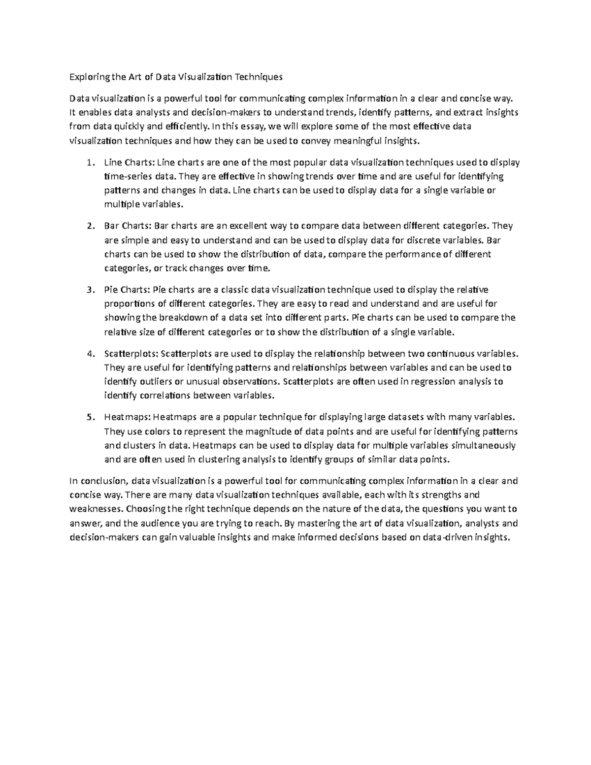 Exploring the Art of Data Visualization Techniques - It enables data ...