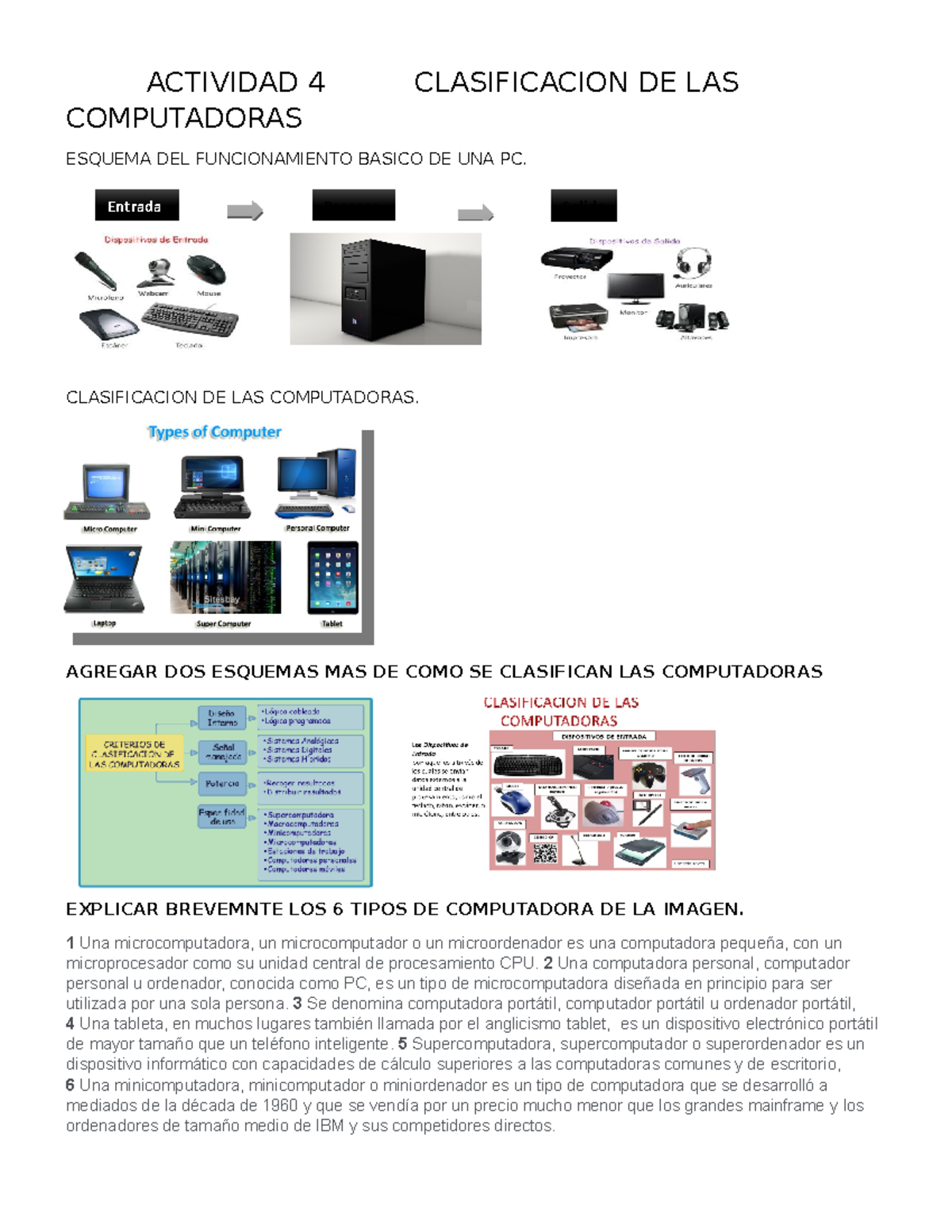 Actividad 4 Clasificacion DE LAS Computadoras - ACTIVIDAD 4 ...