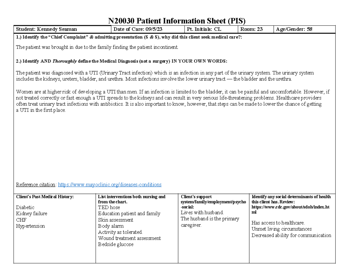 Patient information sheet n2003 0 - N20030 Patient Information Sheet ...
