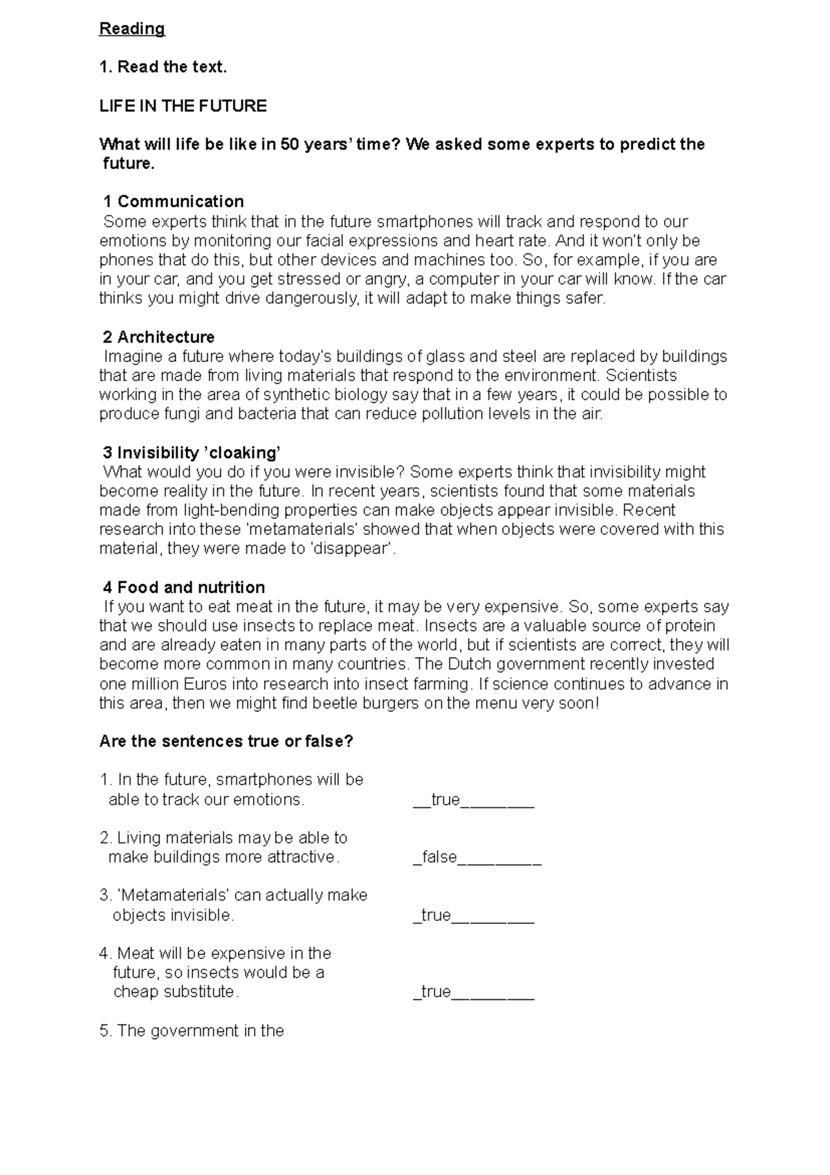 Reading Life in future - iiiiiiiiiiiiiiiiiiiiiiiiiiiiii - Reading 1 ...