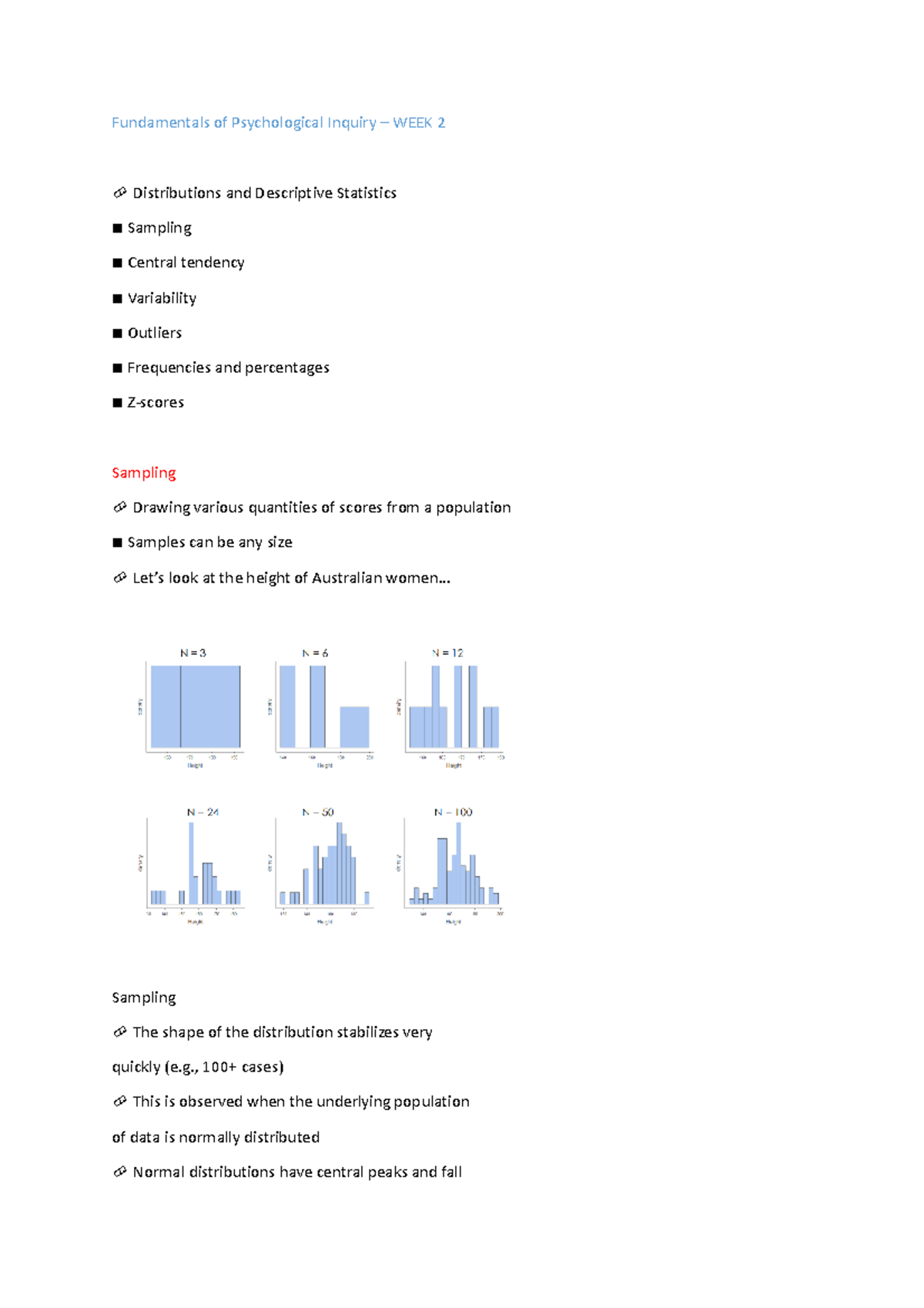 Fundamentals of Psychological Inquiry Notes Week 2 - PSY2101 - ECU ...