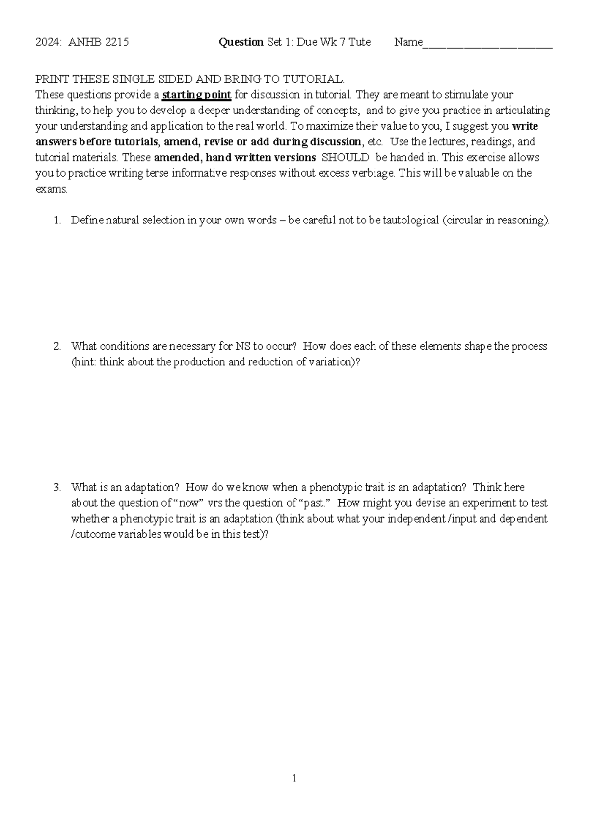 2215 Question Set 1 2024 - PRINT THESE SINGLE SIDED AND BRING TO ...