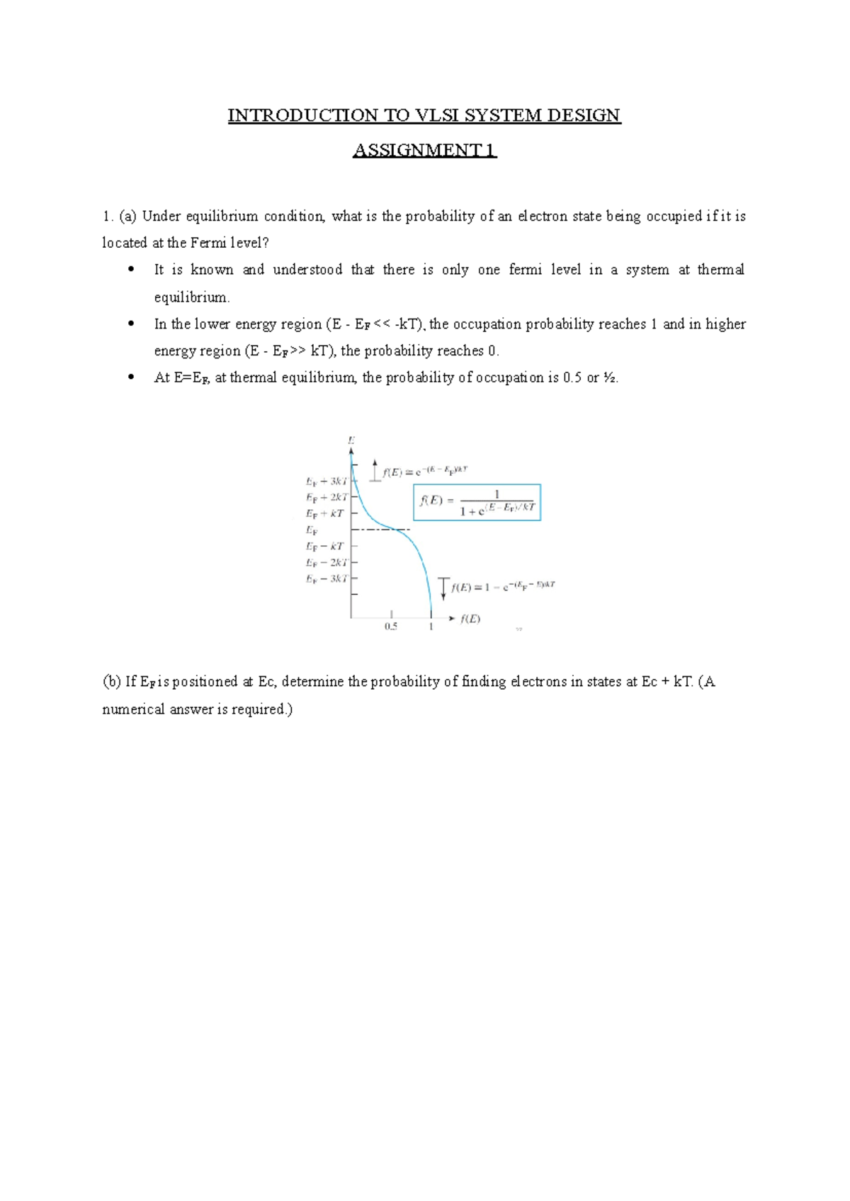 Assignment 1 Introduction To Vlsi System Design Assignment 1 A Under Equilibrium Condition 
