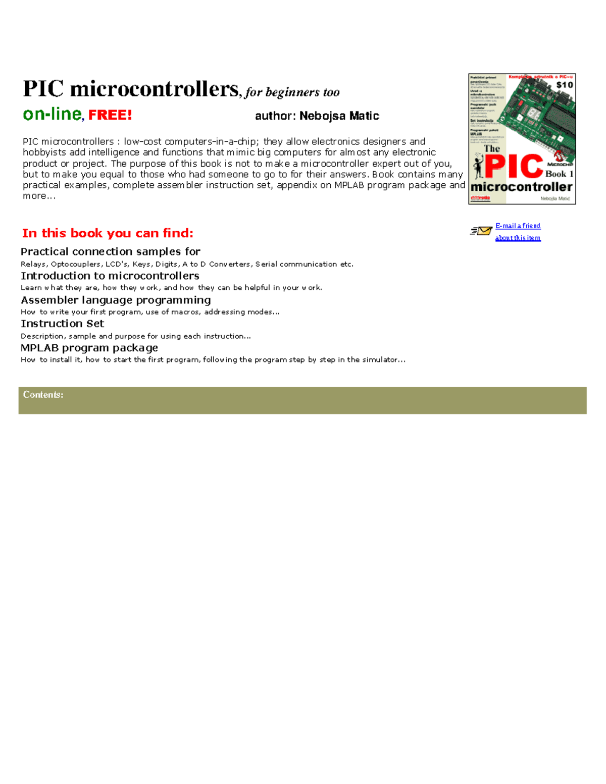 Pic-microcontrollers - PIC microcontrollers, for beginners too on-line ...