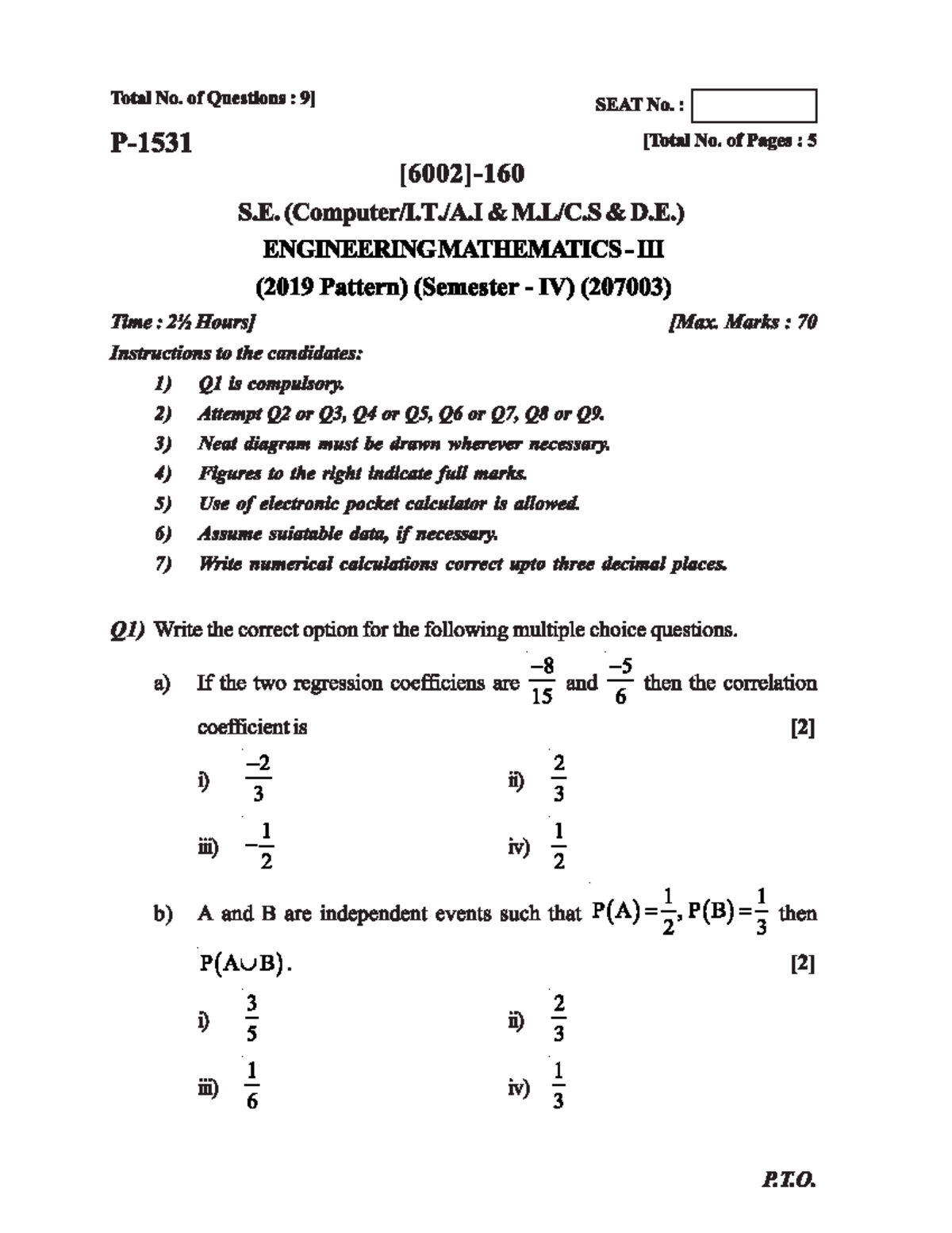 Endsem all papers - Computer Engineering - Studocu