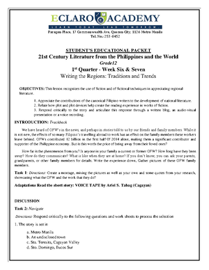 Creative Non-fiction Q4 Week 1 - SHS Creative Nonfiction Quarter 4 ...