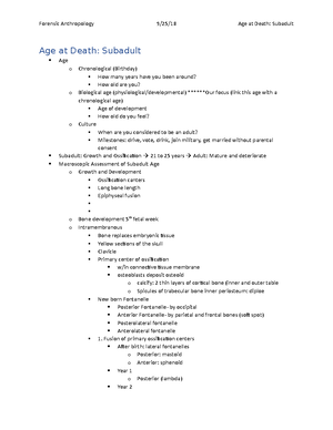 Forensic Anthro Lecture Notes - History of Forensic Anthropology in the ...