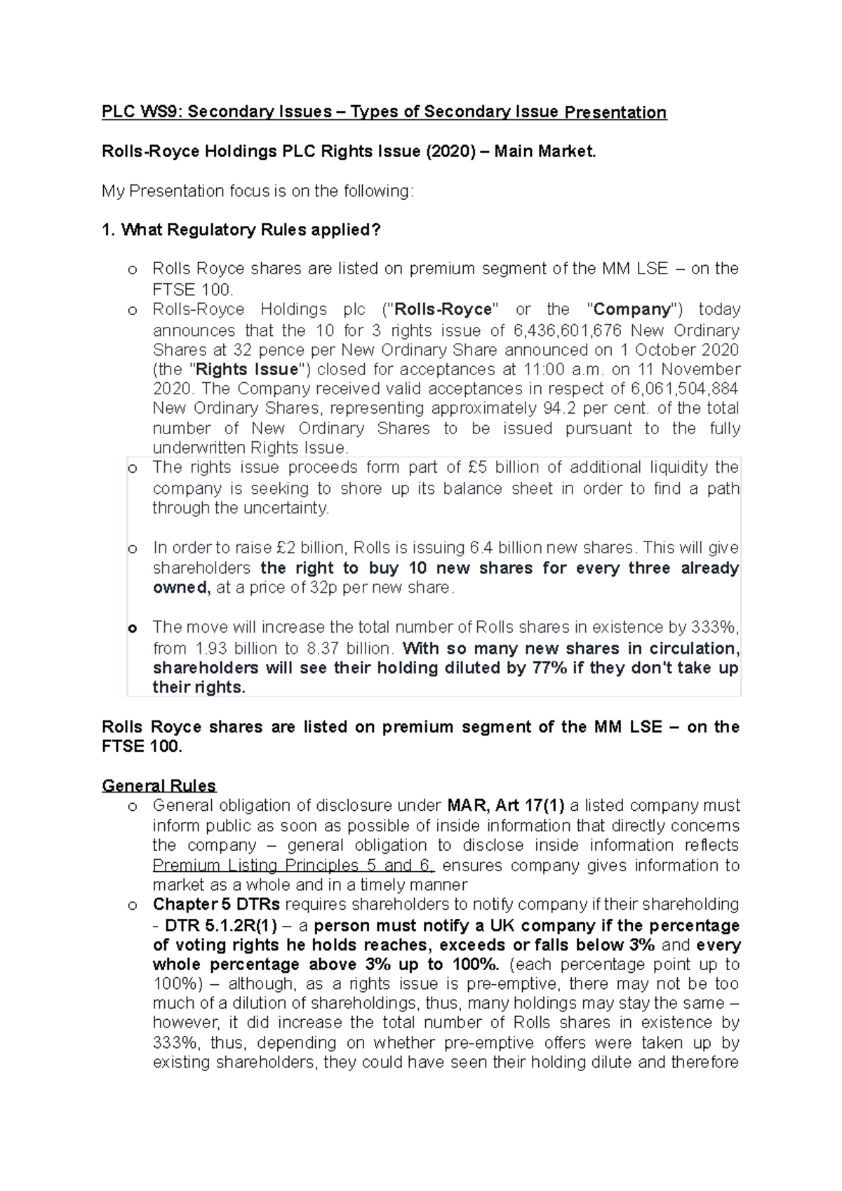 PLC WS9 - Secondary Issues (Types of Secondary Issue) - My Presentation ...