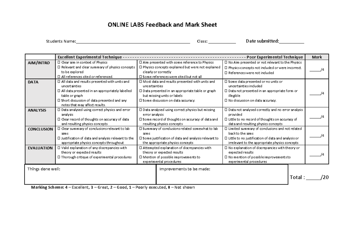 Marking Sheet Lab - Warning: TT: undefined function: 32 Warning: TT: undefined function: 32 ...
