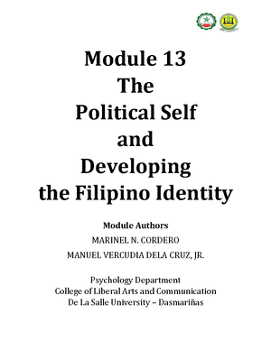 UTS - Module 1A - Western Perspective - 1 G-PSYC Understanding the Self Module 1-A The Self from ...