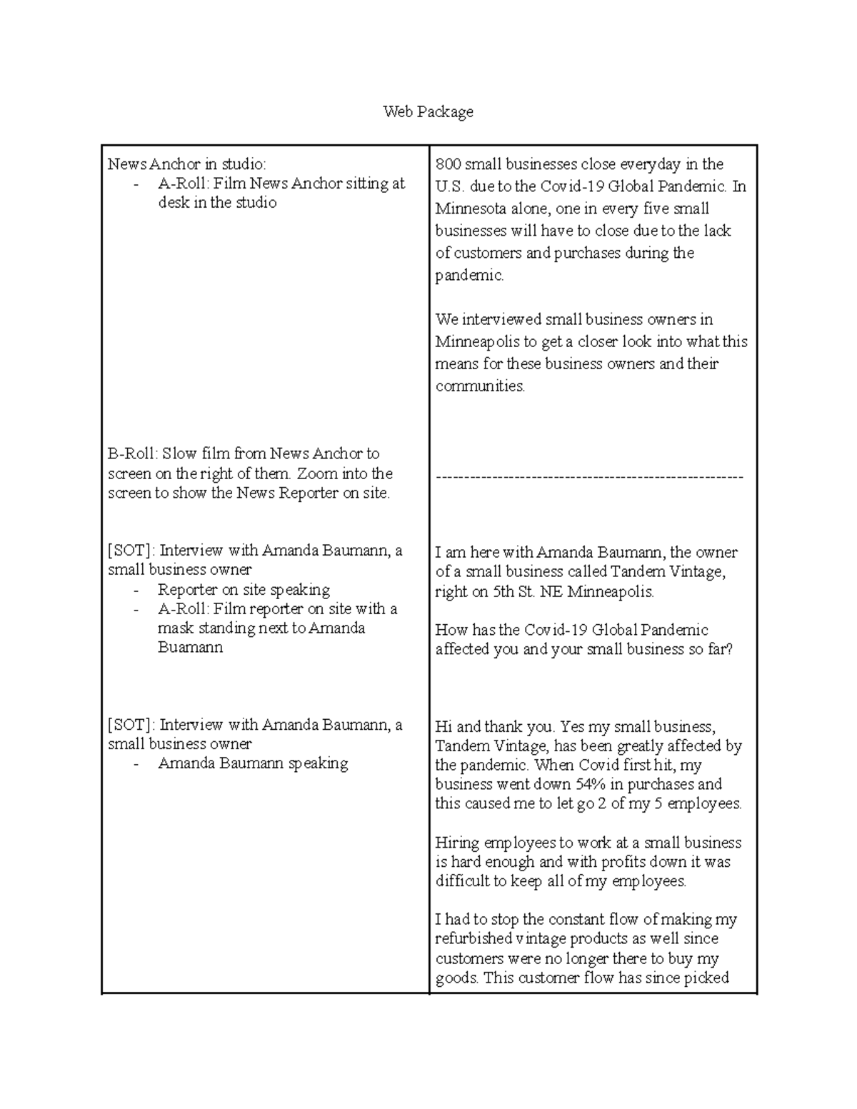 Journalism Media Studies - Web Package News Anchor in studio: - A-Roll ...