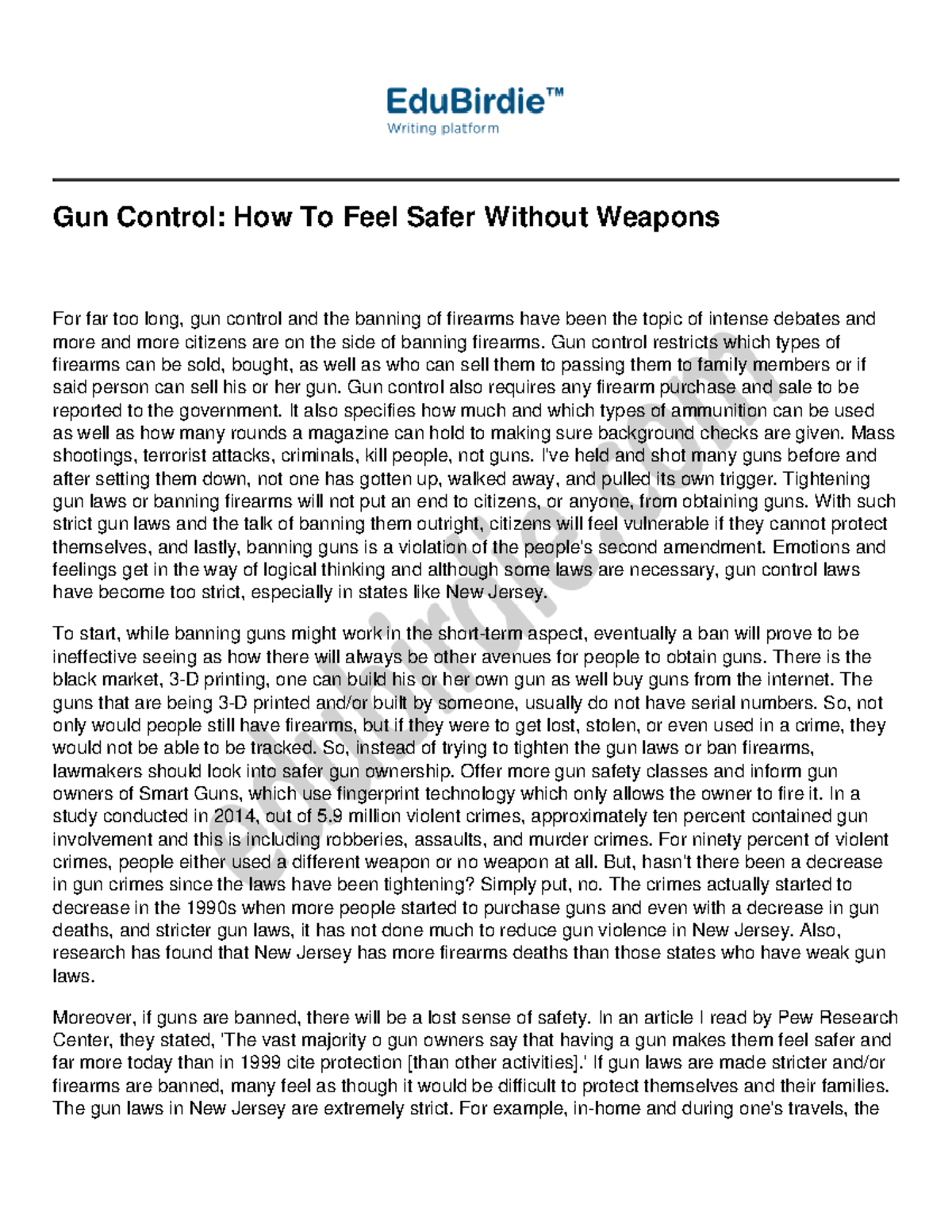 Gun Control How To Feel Safer Without Weapons - Gun control restricts ...