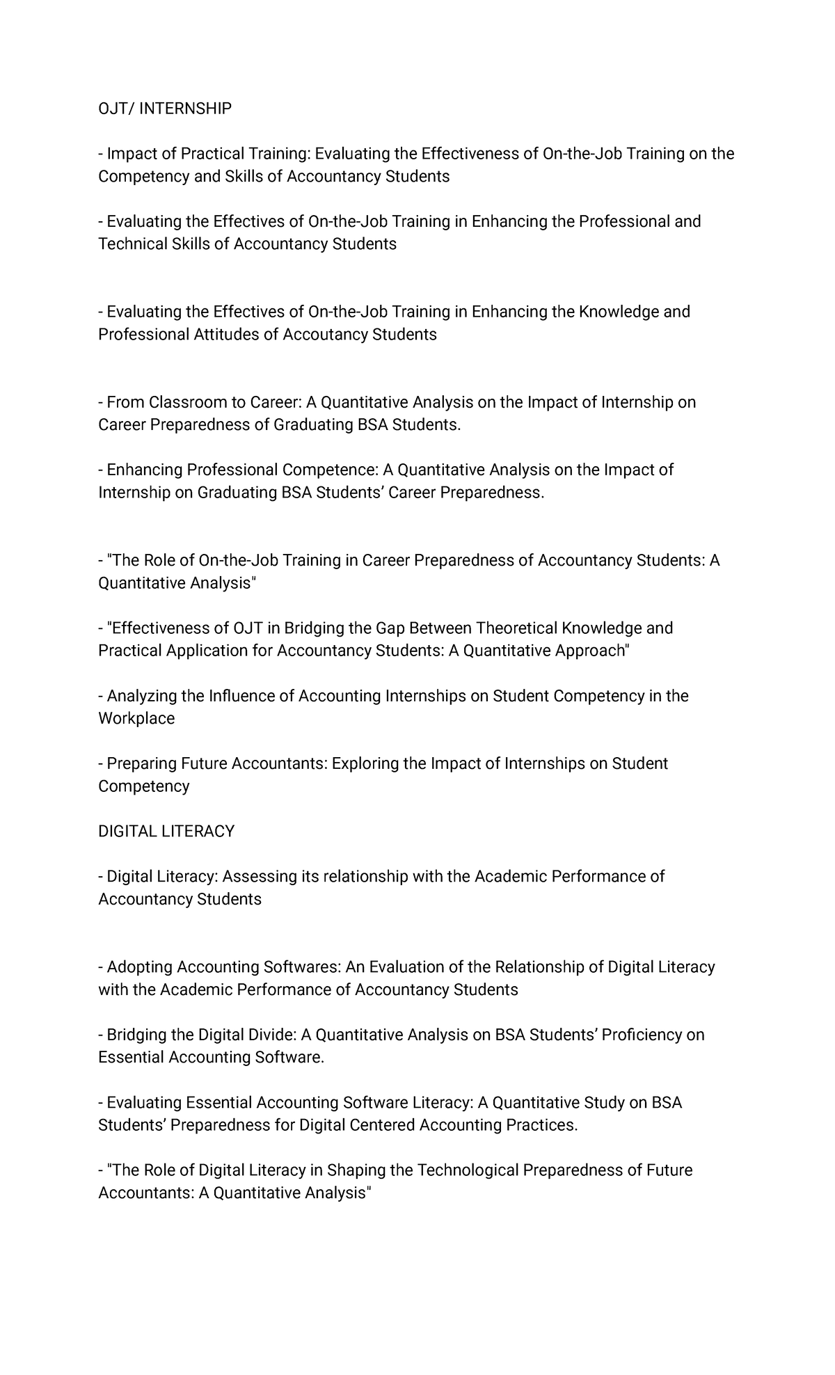 Untitled document (12) - OJT/ INTERNSHIP Impact of Practical Training ...