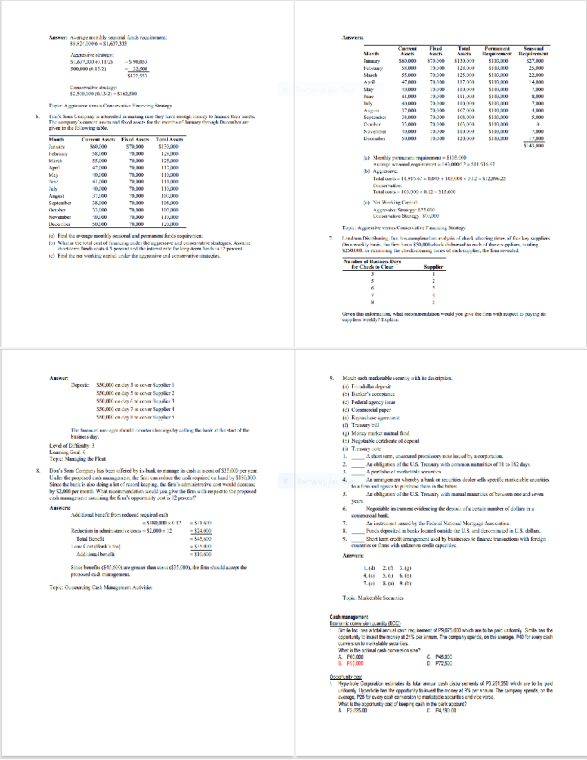 Cash-Management - Review Notes for Financial Management - Financial ...