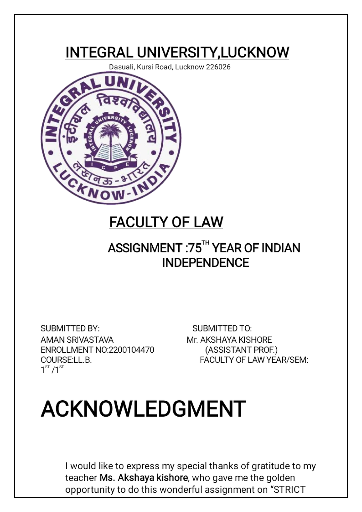 Iaman 3 - Bachelors in Law - Studocu