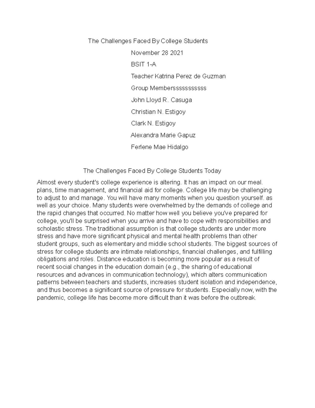 The Biggest Challenges Faced By College Students Today - The Challenges ...