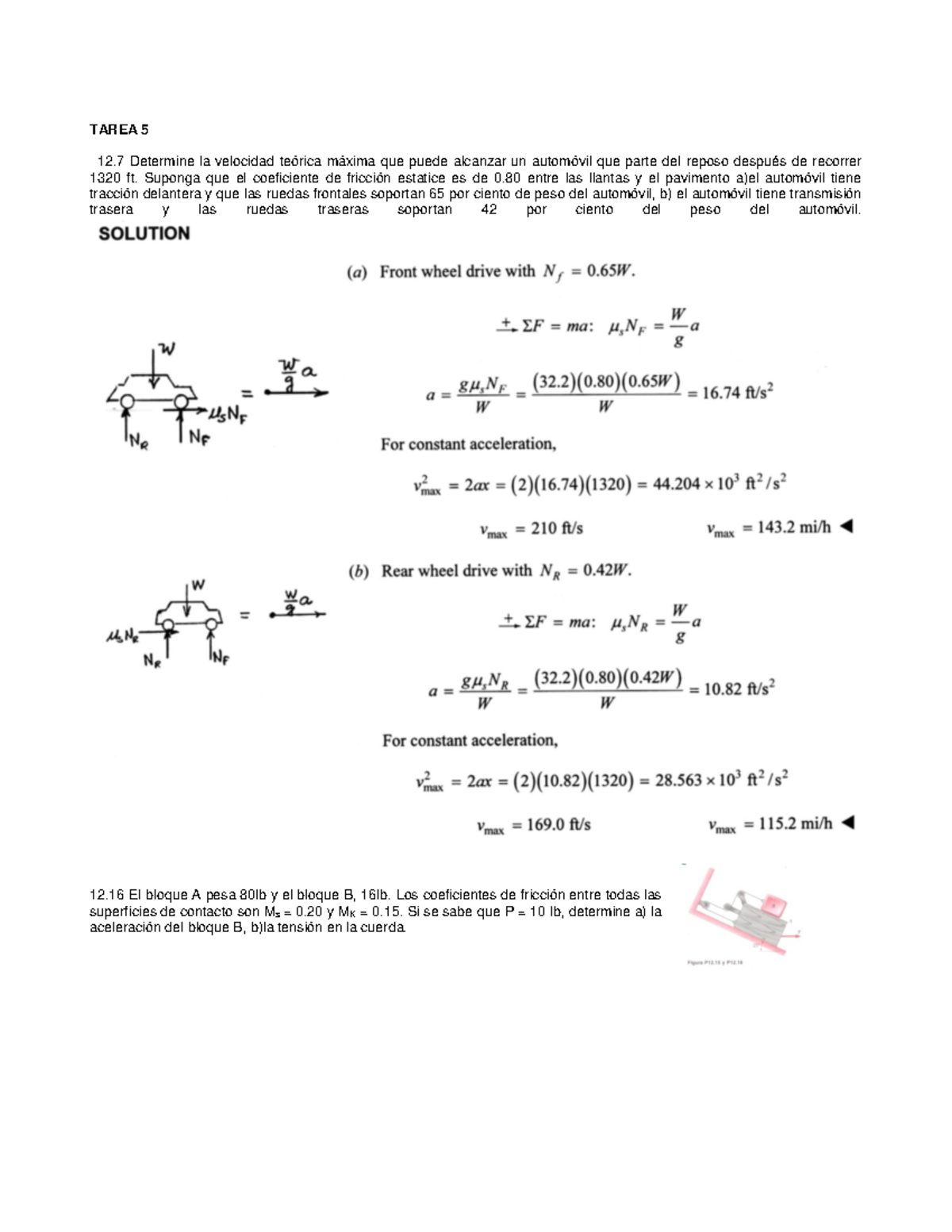 Pdfcoffee - ejercicios para dinamica resueltos - TAREA 5 12 Determine la velocidad teórica ...